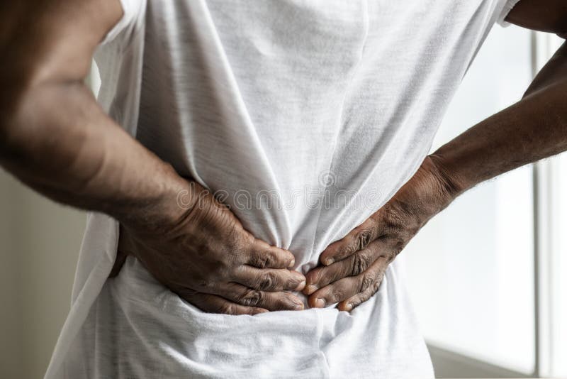 Black Man Suffering Back Pain Stock Image - Image of sore, male: 217859919