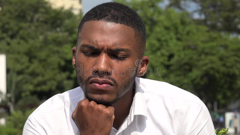 Black Man Thinking and Confused Stock Footage - Video of adult ...