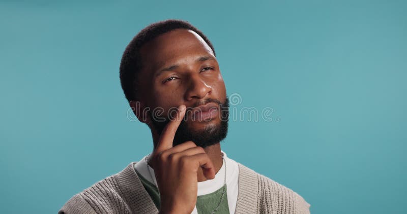 Black Man, Thinking and Decision with Choice in Studio for Selection ...