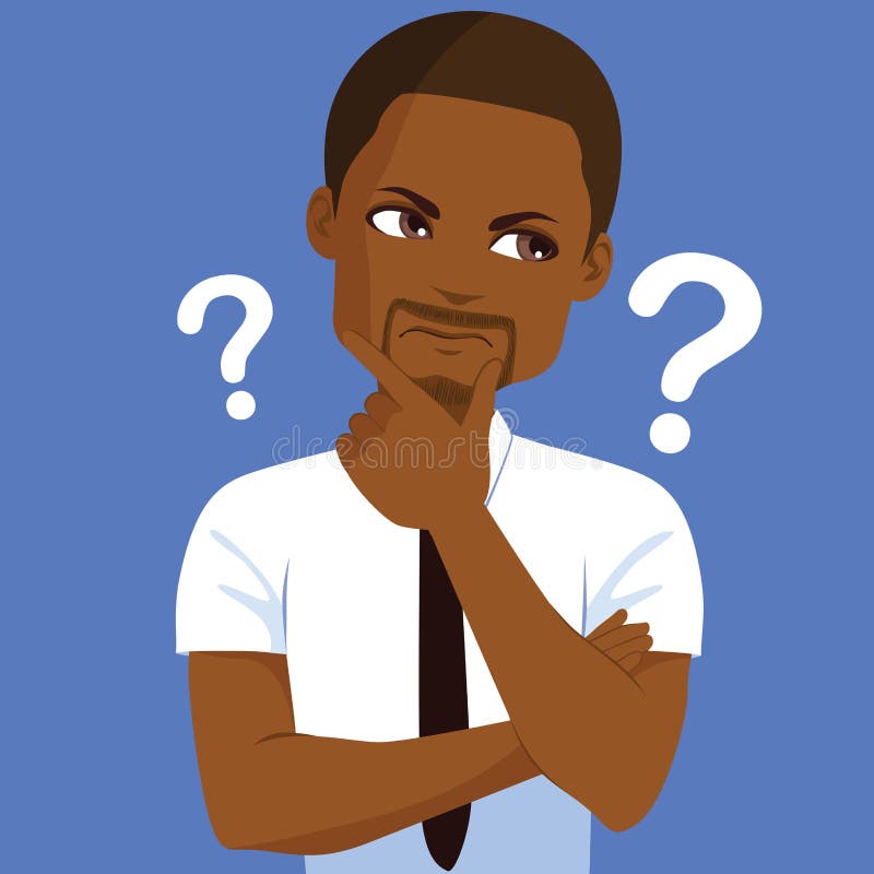 Black Man Thinking stock vector. Illustration of vector - 221162288