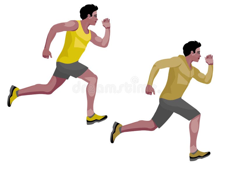 Two Figures of an African Man Running from Behind Stock Vector ...