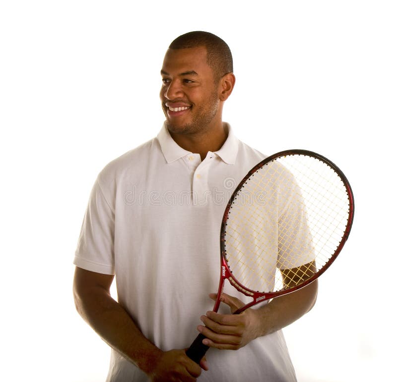 2+ Black man white shirt tennis racket Free Stock Photos - StockFreeImages
