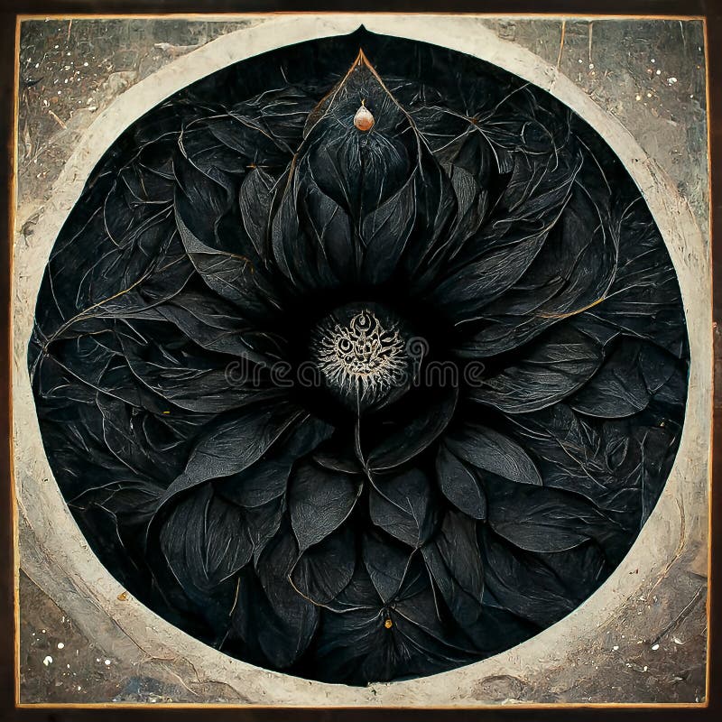 Black Mandala stock illustration. Illustration of black - 266234133