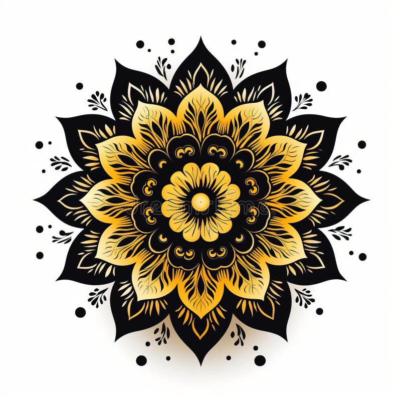 Black Mandala Vector Art Designs on White Background Images Stock ...