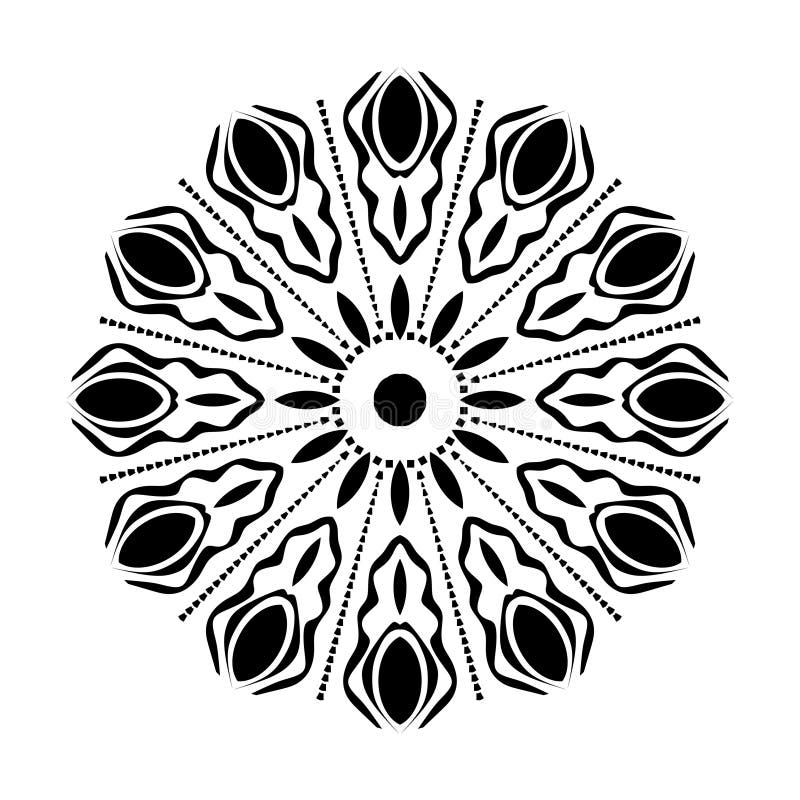 Black Mandala Vector on White Background Illustrations Stock Vector ...