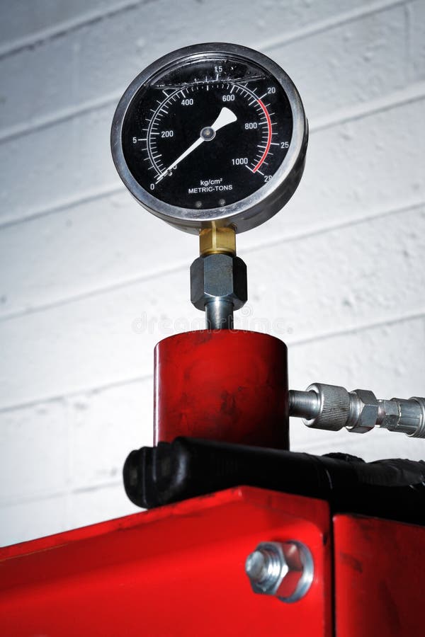 Black Manometer with Red Arrow for Measurement of the Pressure in Bus ...