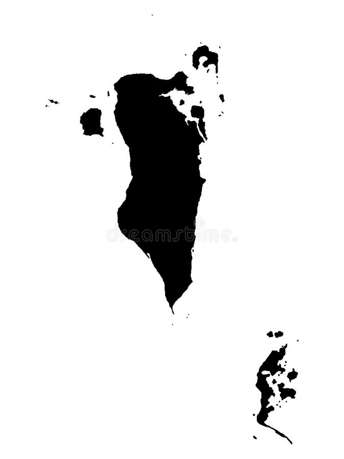 Black Map of Bahrain stock vector. Illustration of arab - 231100765