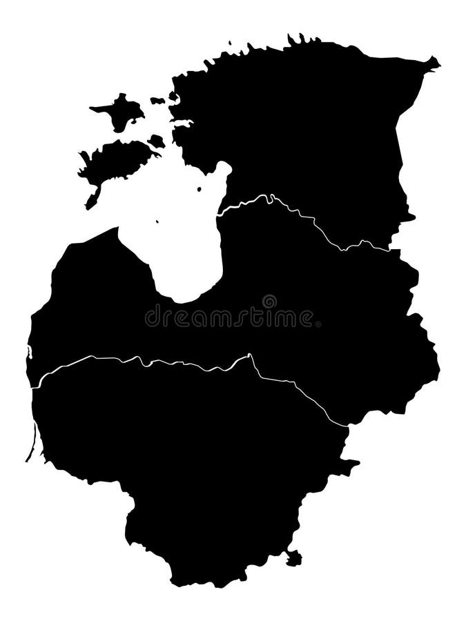 Black Map of Baltic Countries Stock Vector - Illustration of national ...