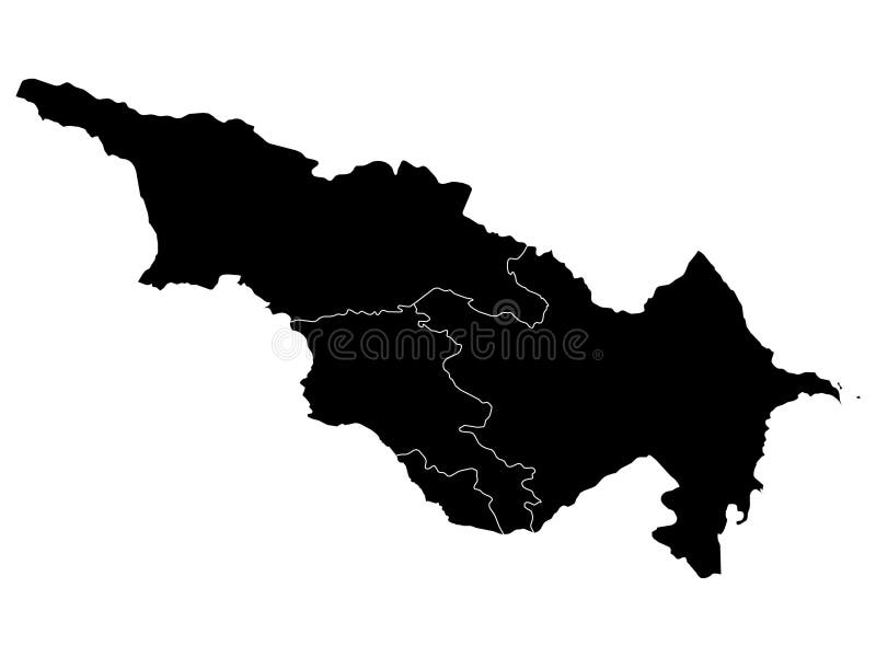 Black Map of Caucasus Countries Stock Vector - Illustration of caucasus ...