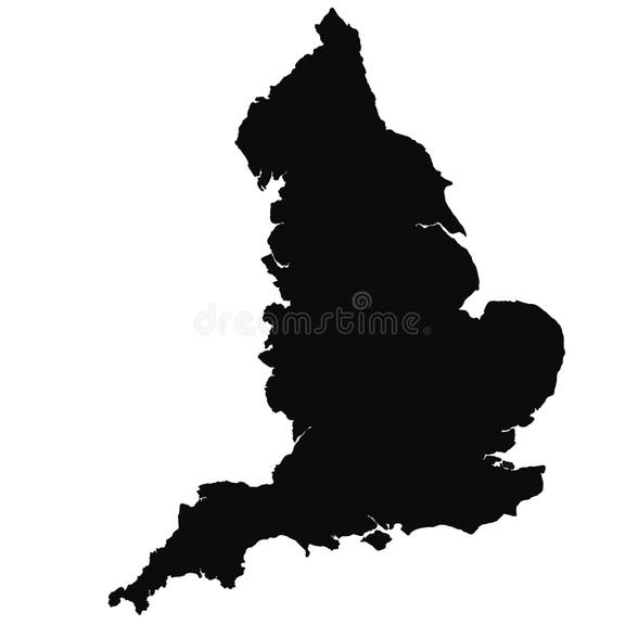 Black Map of England Country Stock Illustration - Illustration of ...