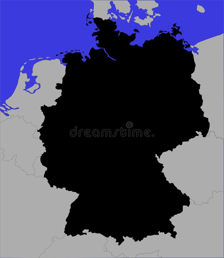 Black map of Germany stock vector. Illustration of locations - 118738698