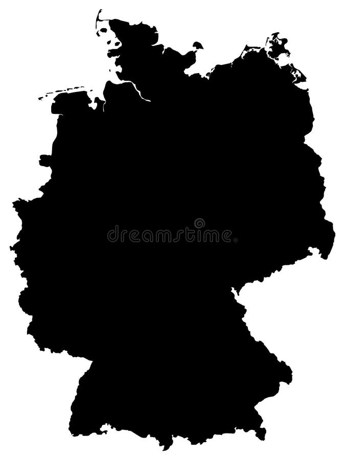 Black Map of Germany on White Background Stock Vector - Illustration of ...