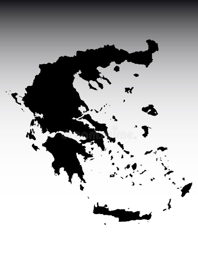 Black map of Greece stock vector. Illustration of flat - 167503976
