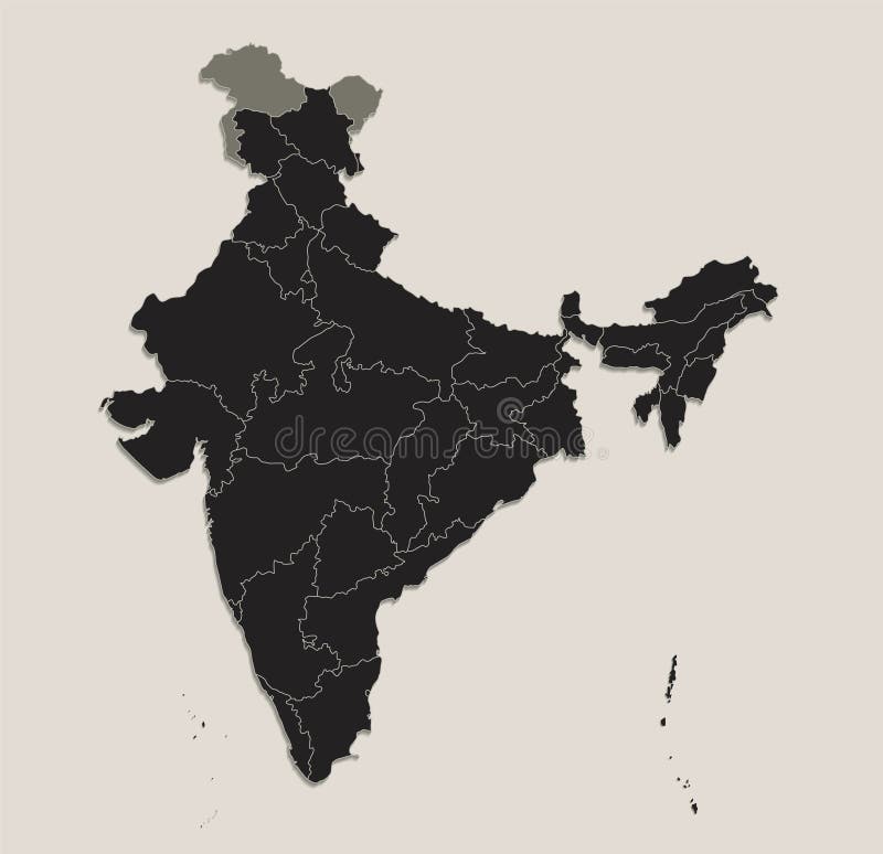 Blank Map India. High Quality Map India with Provinces on Transparent ...