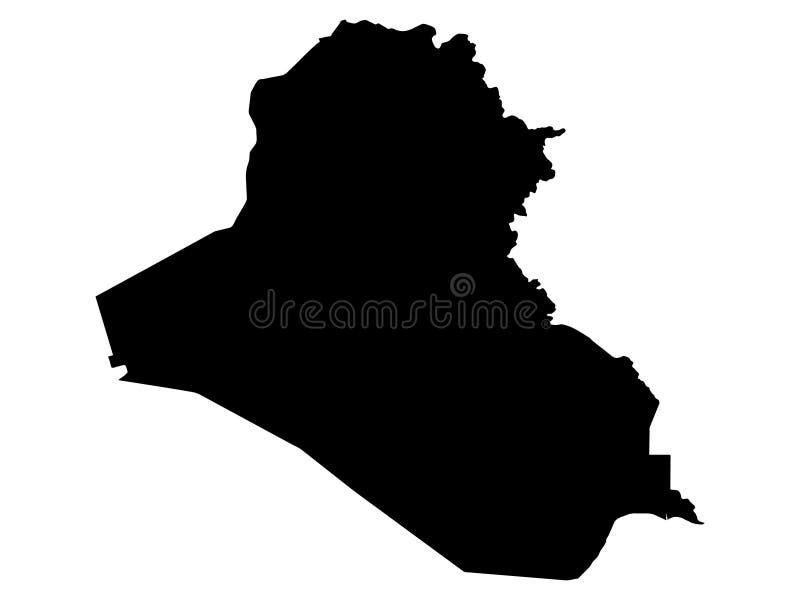 Black Map of Iraq stock vector. Illustration of colors - 231100840