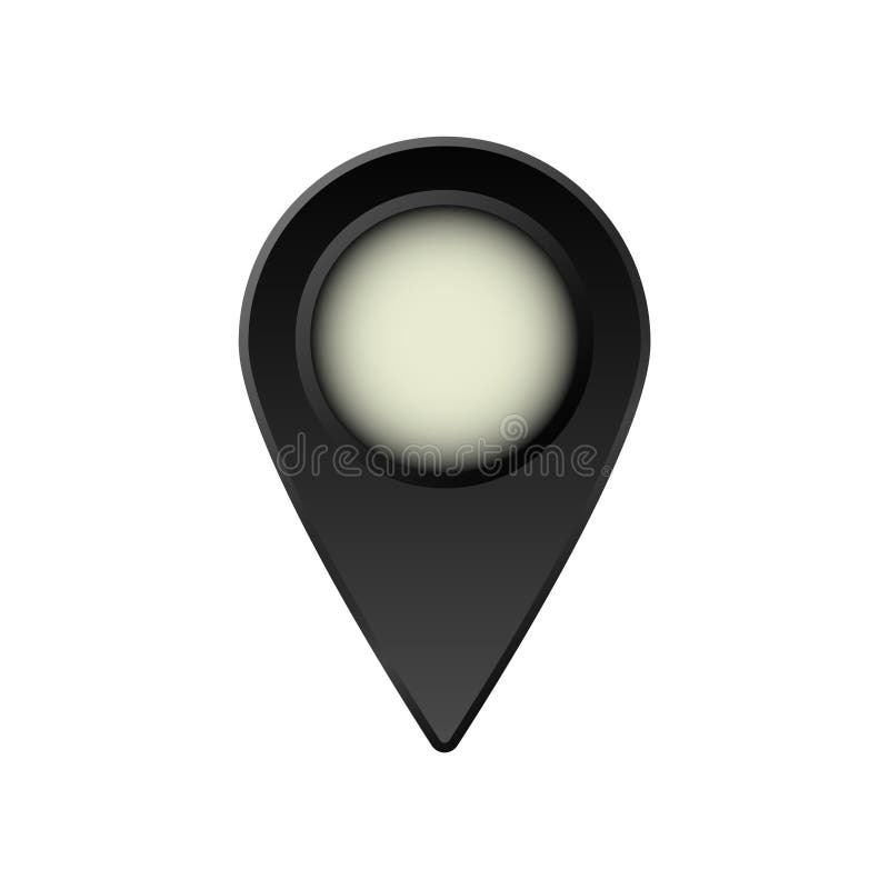 Black Map Pin with Blank Center for Location Marker and Navigation ...