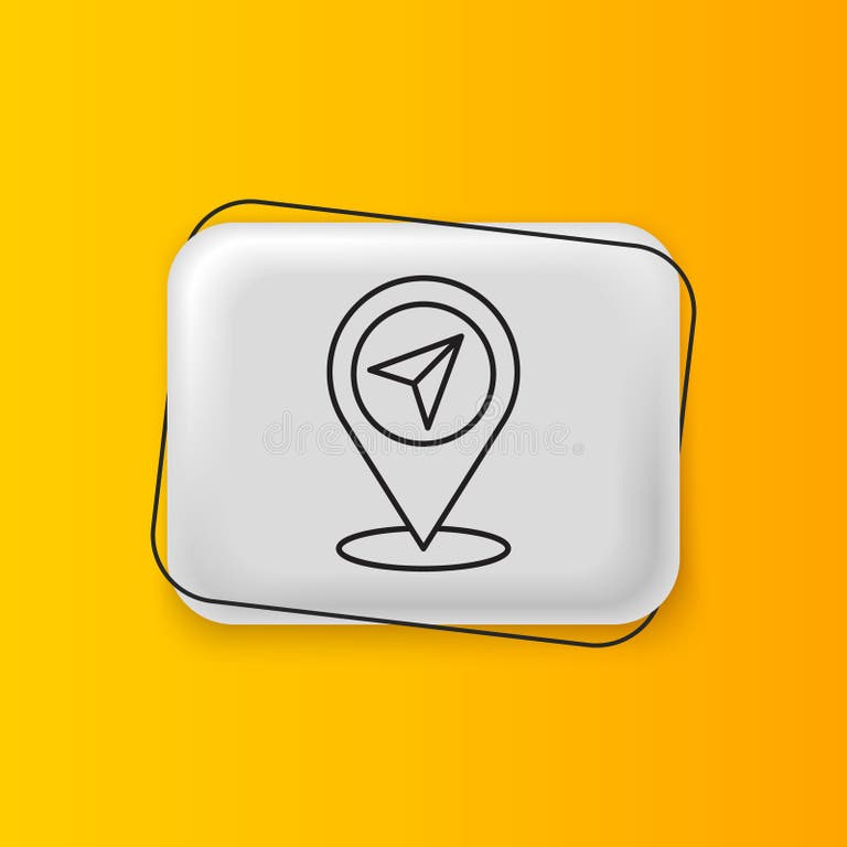 Black Map Pin Icon Isolated on Yellow Background. Navigation, Pointer ...