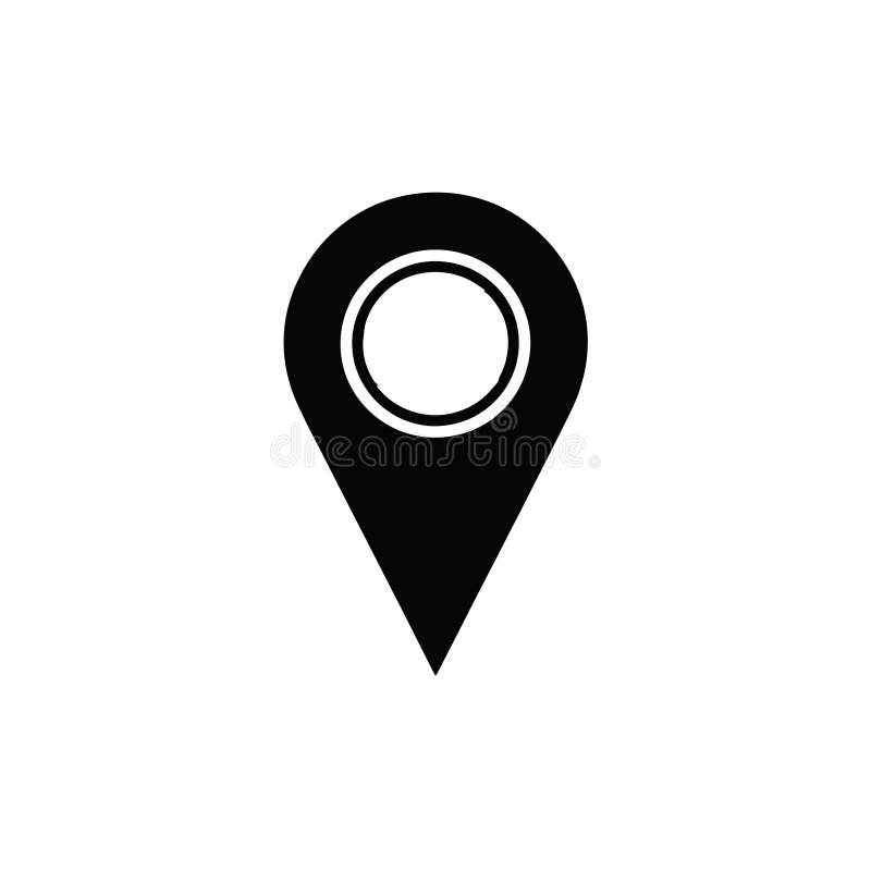 A Black Map Pin Icon a Location Marker Stock Image - Illustration of ...