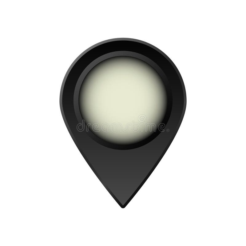 Black Map Pin Icon with White Center for Geolocation and Navigation ...