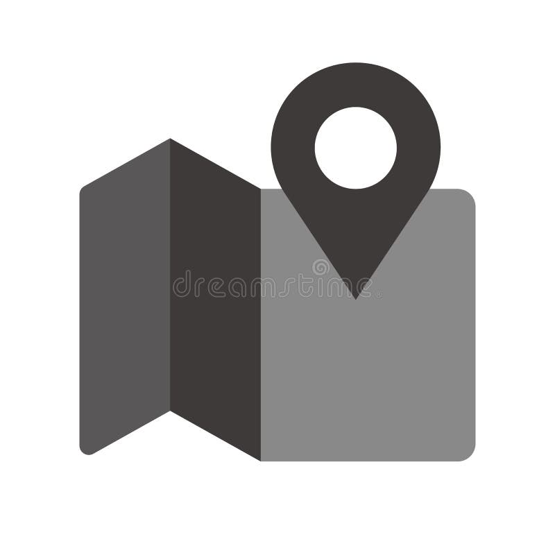 Black Map and Pin Icons. Vectors. Stock Vector - Illustration of ...