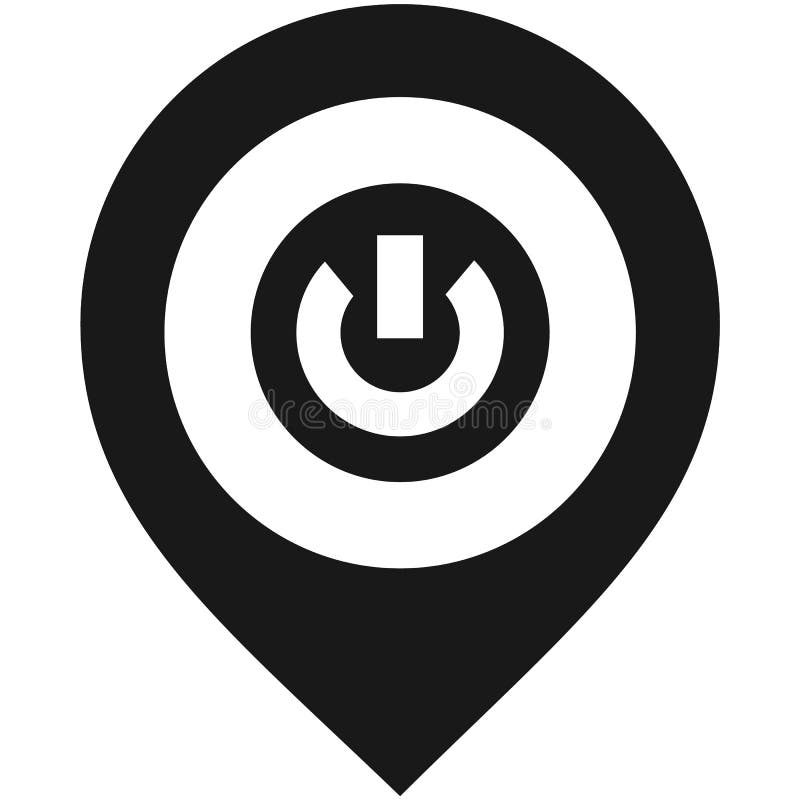 Black map pin, stock vector. Illustration of destination - 102145538