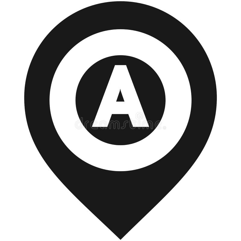 Black map pin, stock vector. Illustration of marker - 102145560