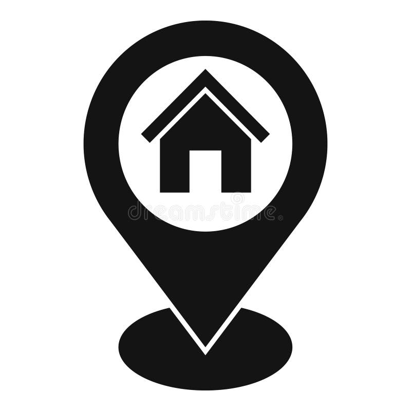Black Map Pin Pointing Home Location Icon Stock Illustration ... Black Map Pin Pointing Home Location Icon Stock Illustration ...