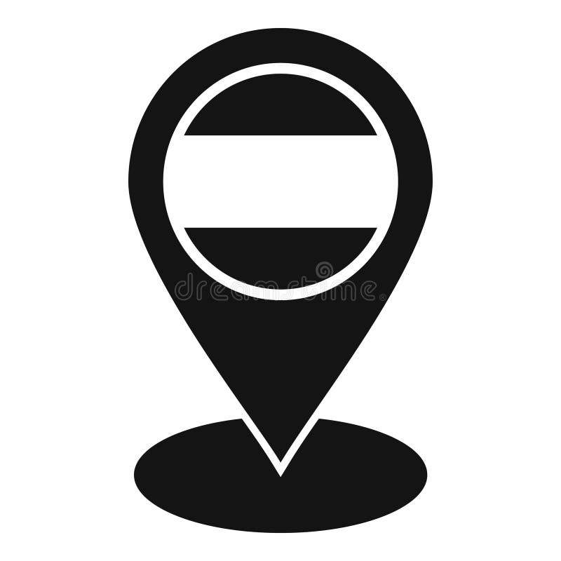Black Map Pin Pointing Location with Blank Flag Stock Vector ...