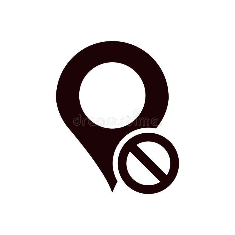 Black Map Pin Symbol with Circle Inside for Navigation and Location ...