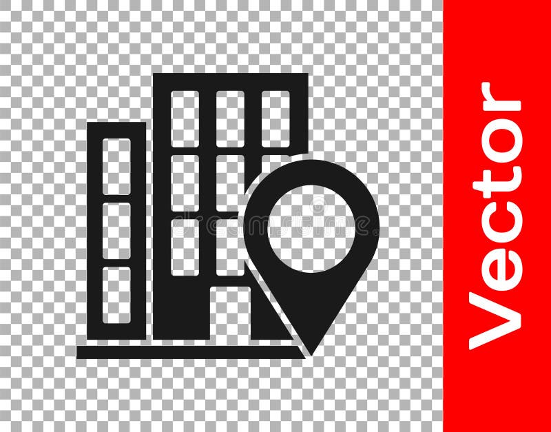 Black Map Pointer with House Icon Isolated on Transparent Background ...