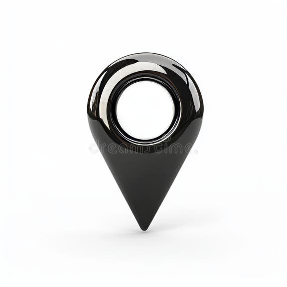 Black Map Pointer Icon on White Background. Vector Illustration Stock Illustration ...