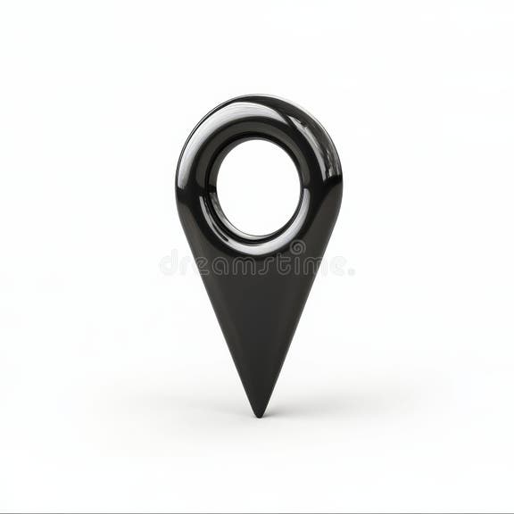 Black Map Pointer Icon on White Background. Vector Illustration Stock Illustration ...