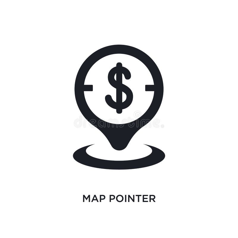 Black Map Pointer Isolated Vector Icon. Simple Element Illustration from E-commerce and Payment ...