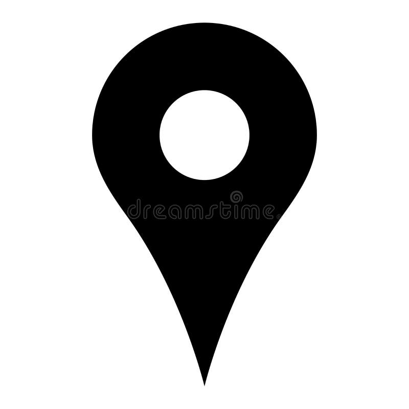 Black Map Pointer. Simple Flat Vector Icon Stock Vector - Illustration ...