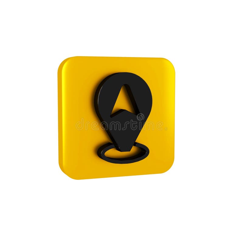 Black Map Pointer with Taxi Car Icon Isolated on Transparent Background ...