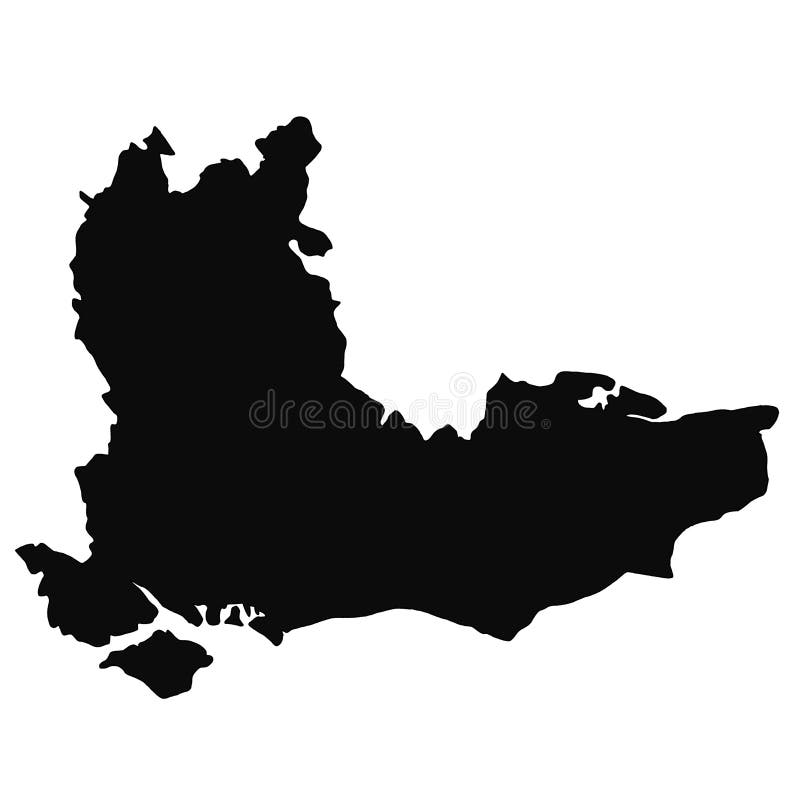 Outline Map of South East England is a Region of England, with Borders ...