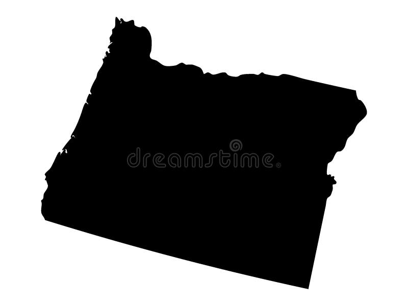 Black Map of USA State of Oregon Stock Vector - Illustration of round ...