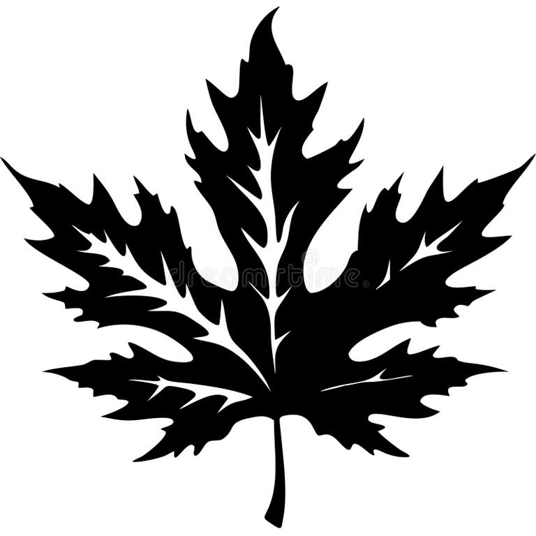Black Maple Leaf Silhouette Vector Design for Creative Projects and ...