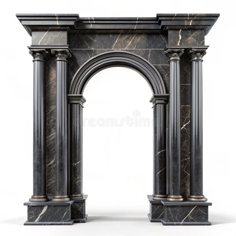 Black Marble Arch with Columns Stock Illustration - Illustration of ...