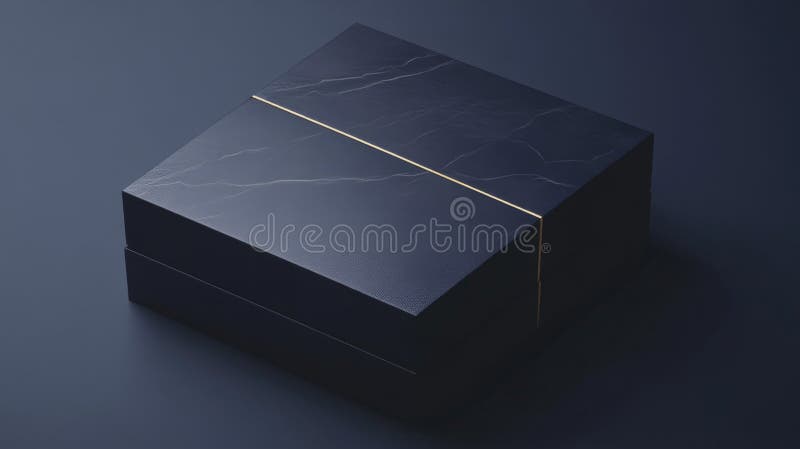 Black Marble Box with Gold Accents on Dark Background Stock ...
