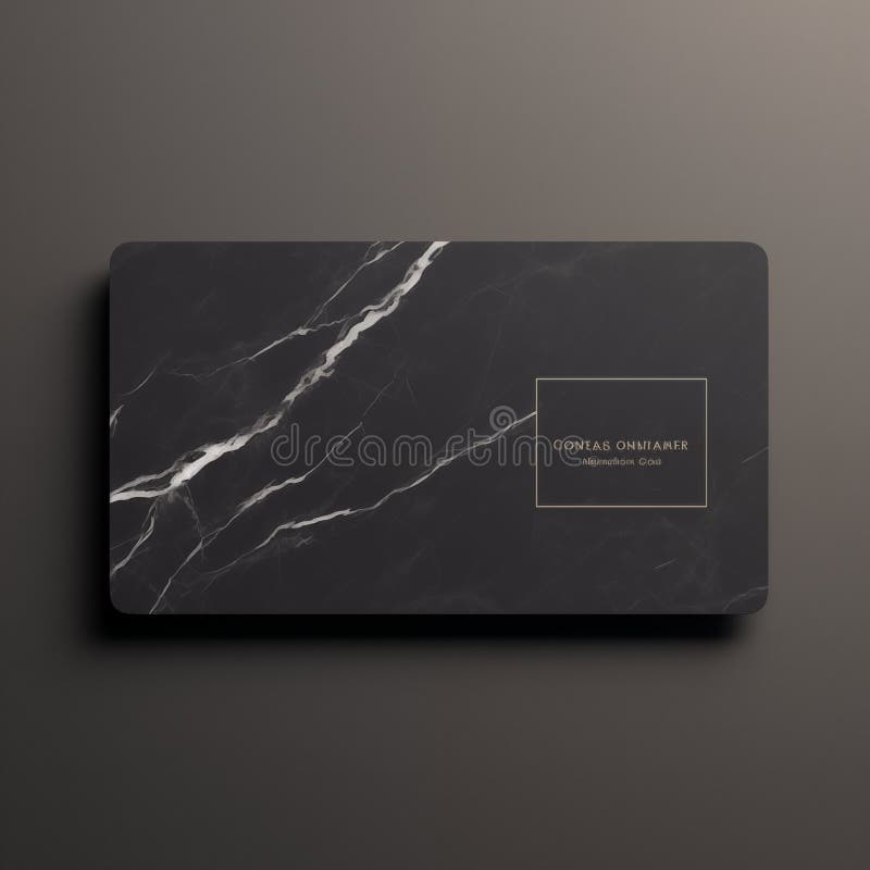 Black Marble Business Card Template with Marble Texture. Vector Mockup ...