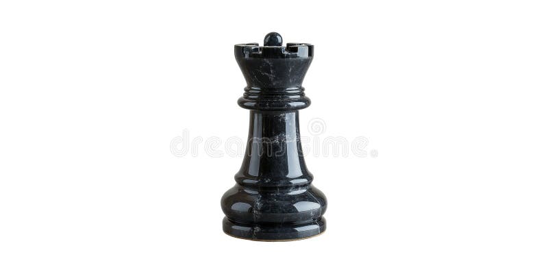Black Marble Chess Rook Piece. Symbol of Strategy and Intelligence ...