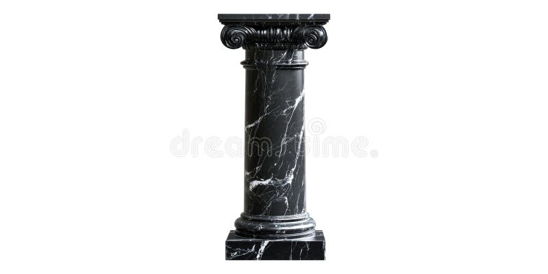 Black Marble Column Isolated on Transparent Background Stock Photo ...