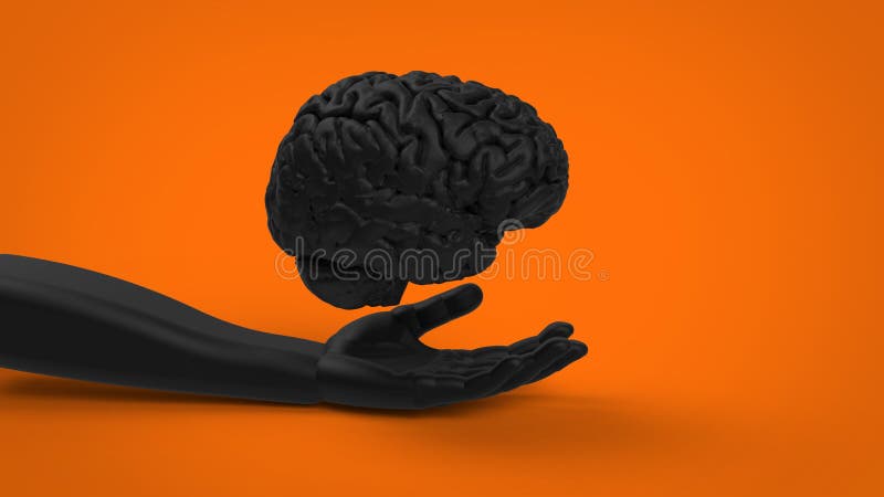 Human Brain Concept Idea 3d Image Stock Illustration - Illustration of ...