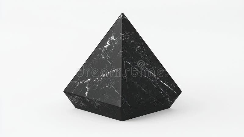 A Black Marble Pyramid with a Smooth Surface and a Pointed Top. Stock ...