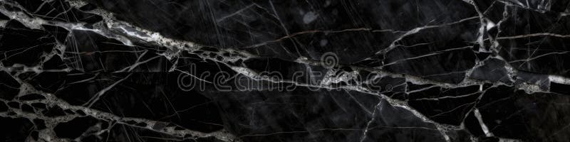 Black Marble Stone Panoramic Banner. Generative AI Stock Illustration ...
