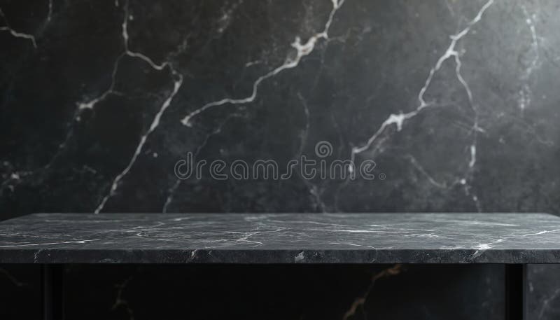 Black Marble Table Surface. Dark Stone Countertop, Wall with Texture ...