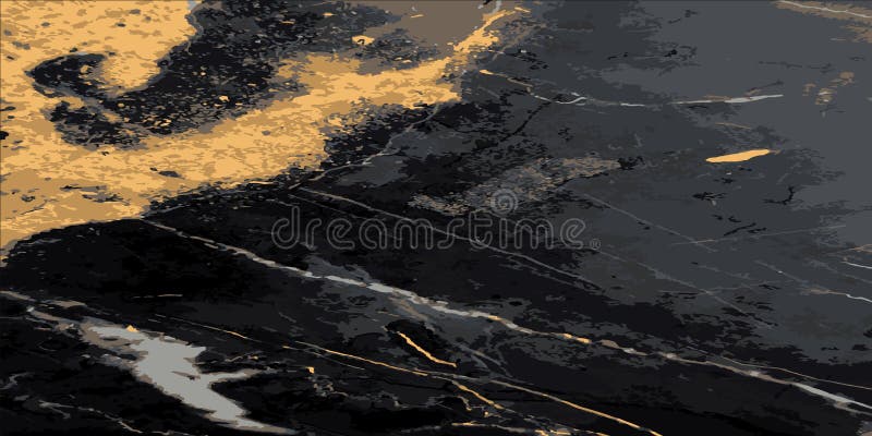Black Marble with Yellow Spots. Black Marble Texture. Drawn Marble ...
