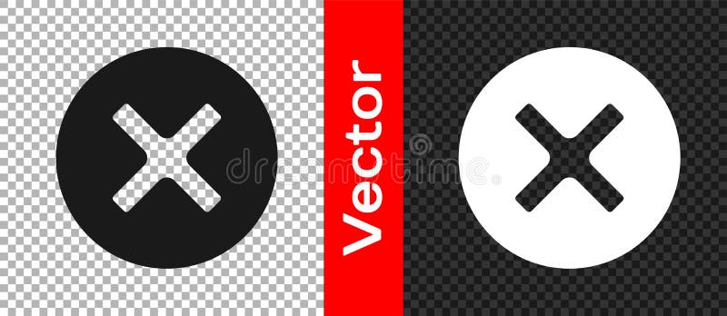 Black X Mark, Cross in Circle Icon Isolated on Transparent Background ...