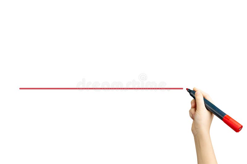 Black Marker in Hand Drawing Straight Line Stock Photo - Image of ...